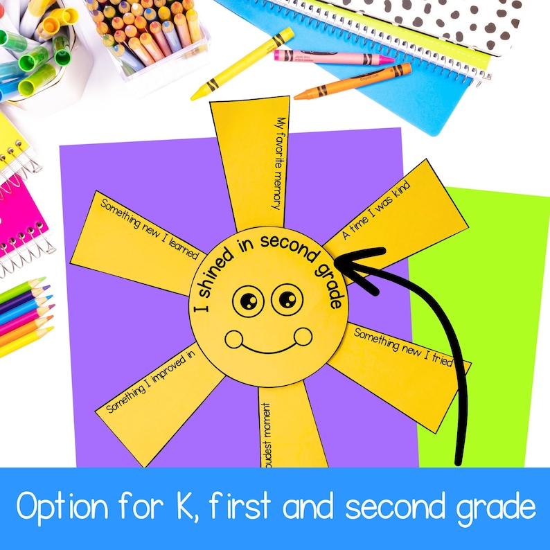 End of Year Last Day or Week of School Sun Writing Craft for Kids ...