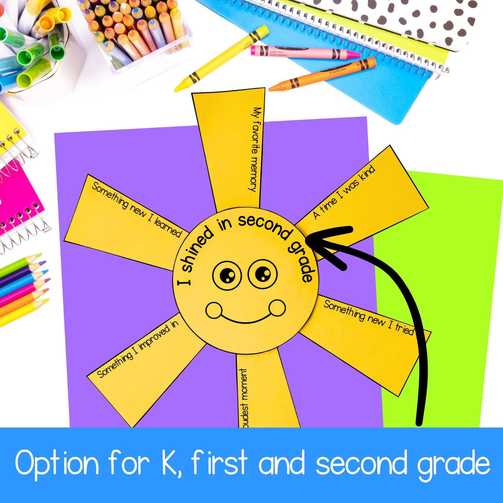 End of Year Last Day or Week of School Sun Writing Craft for Kids ...