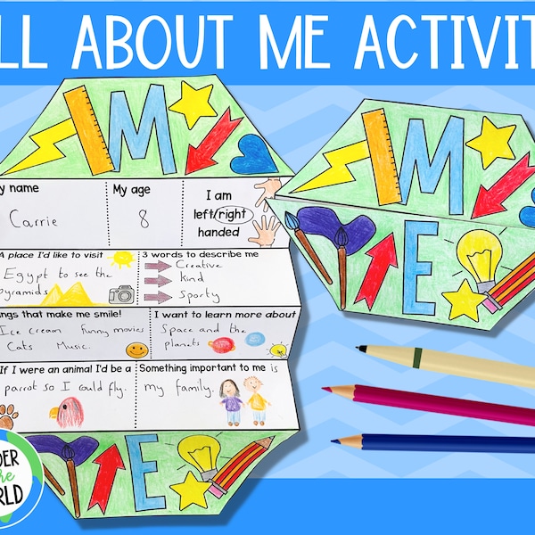 Space All About Me Class Back to School Foldable Printable Activity A4 ...