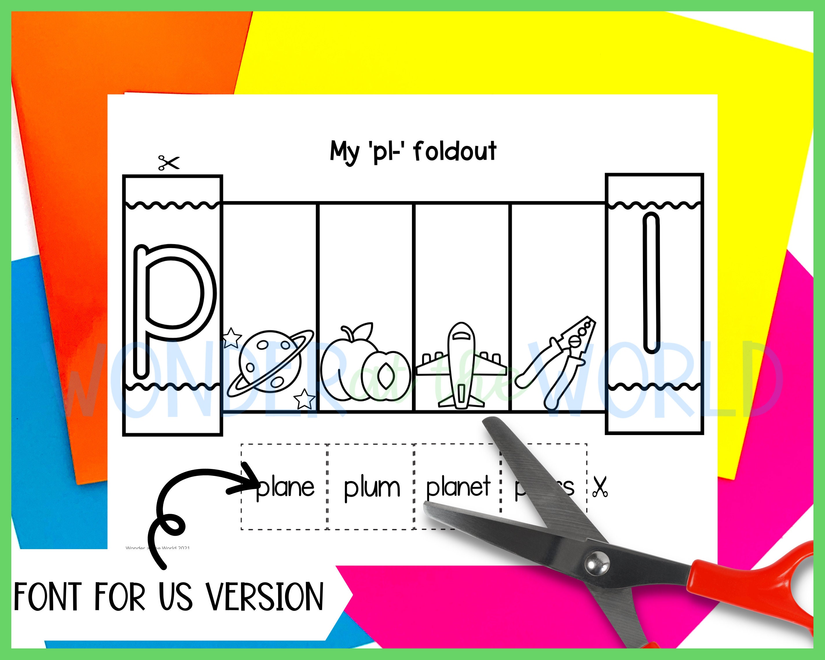 Kindergarten First Grade Gl, Pl, Sl Consonant Blends Foldable Activity ...