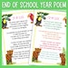 End of School Year Poem Letter From Teacher to Students Pupils Class ...