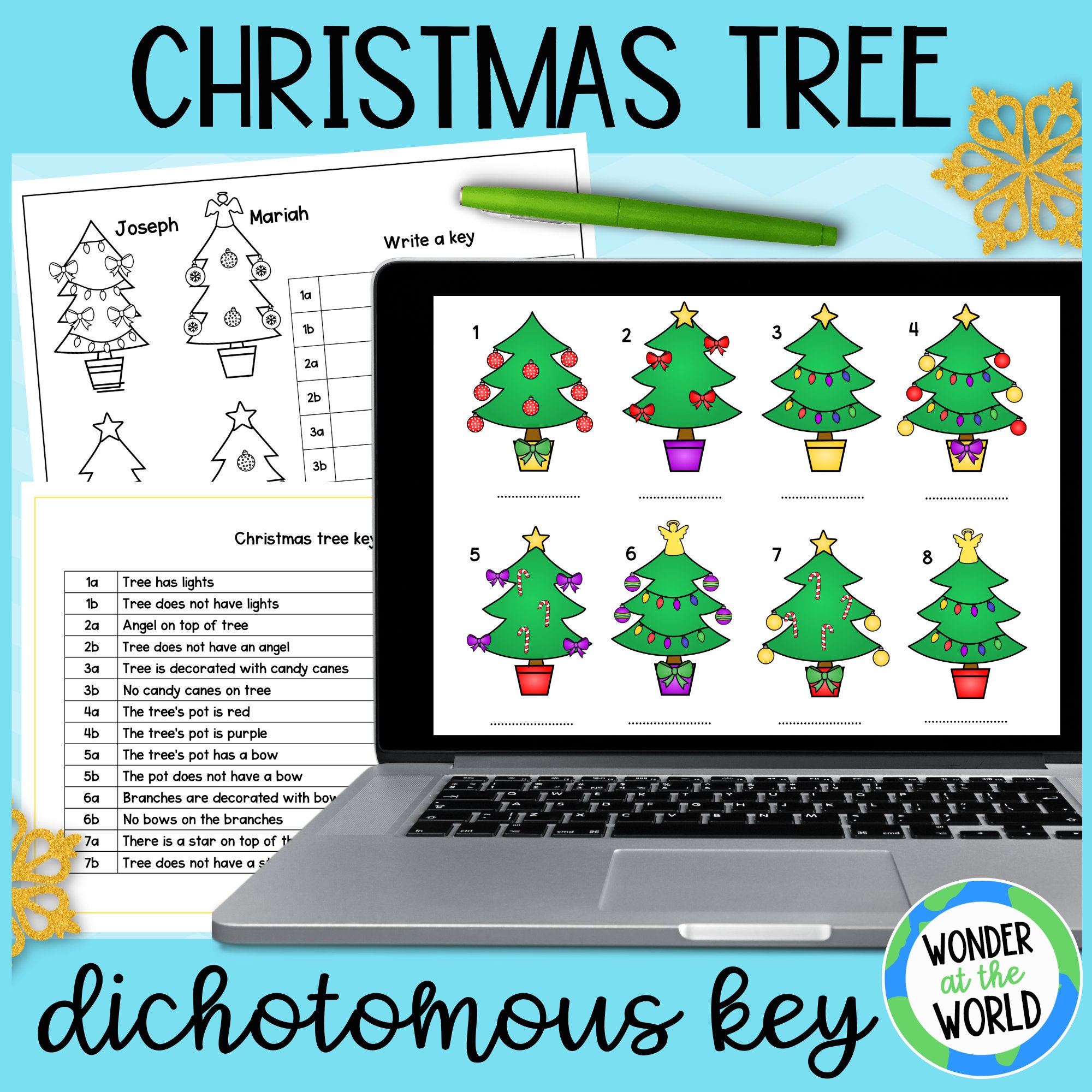 Dichotomous Keys Activities Worksheets for Science Lesson | Christmas ...