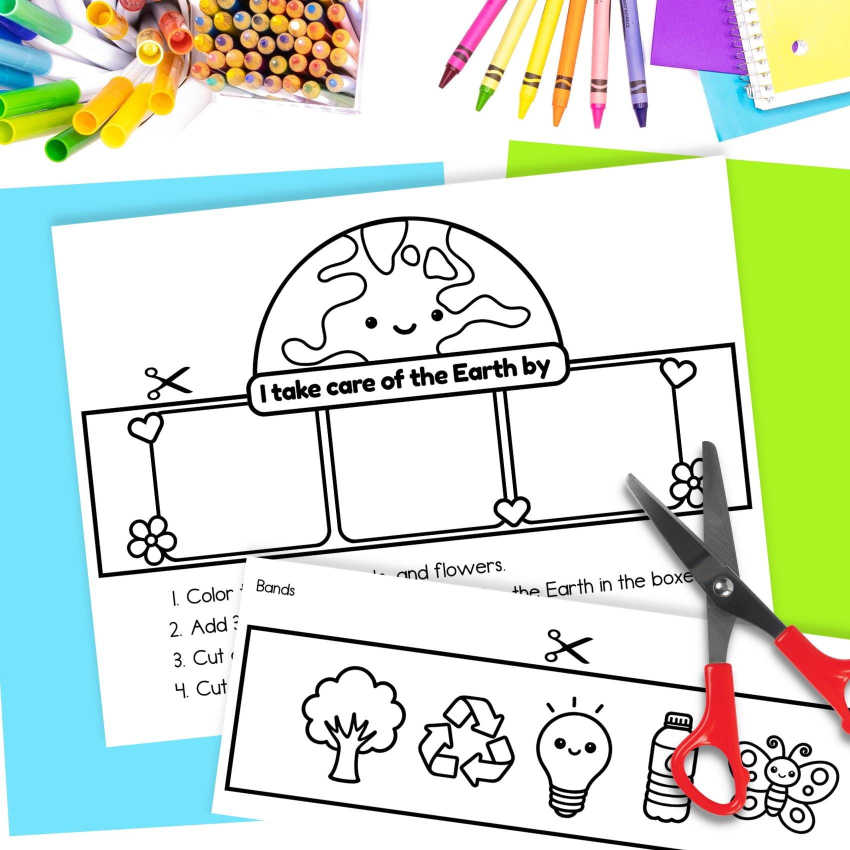 Earth Day Crown Headband Hat Craft Templates for Kids PDF - Etsy
