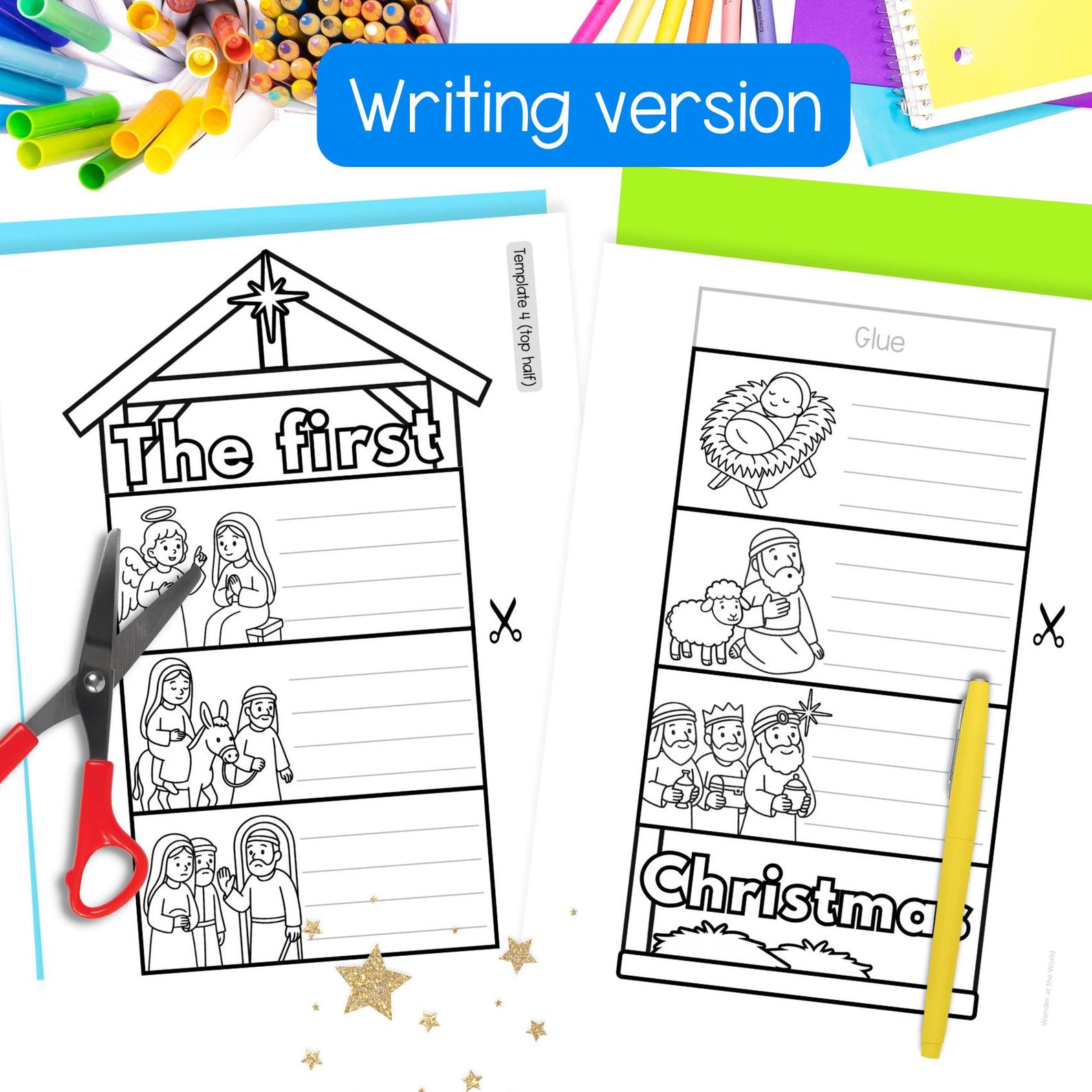 The First Christmas Nativity Sequence and Fold Craft Activity for Jesus ...