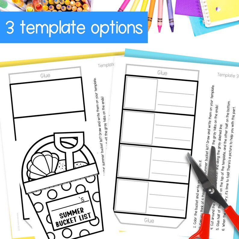 Summer Bucket List Template for Kids Foldout Writing Craft Activity ...