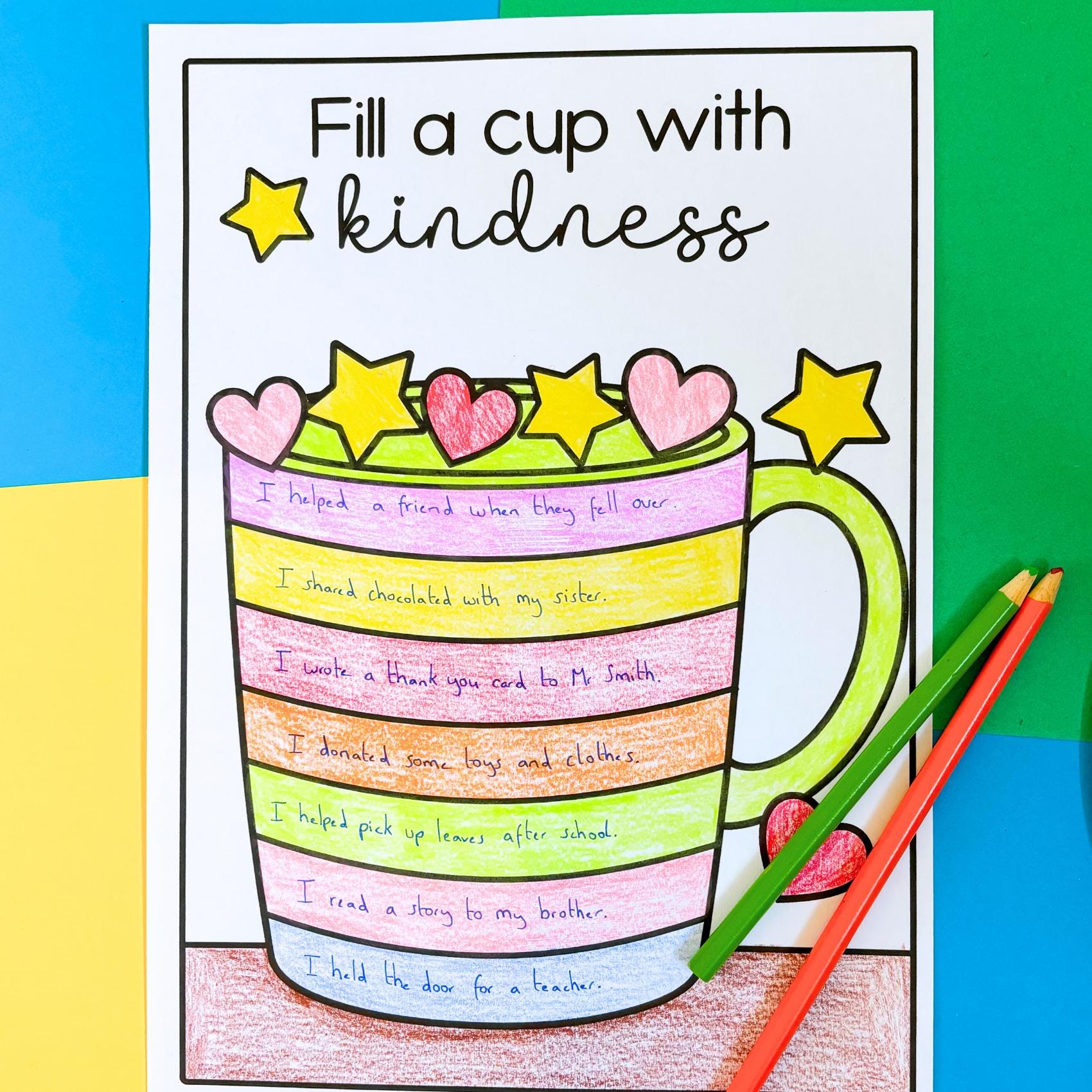 Fill a Cup With Kindness Kids' Activity SEL Challenge PDF - Etsy