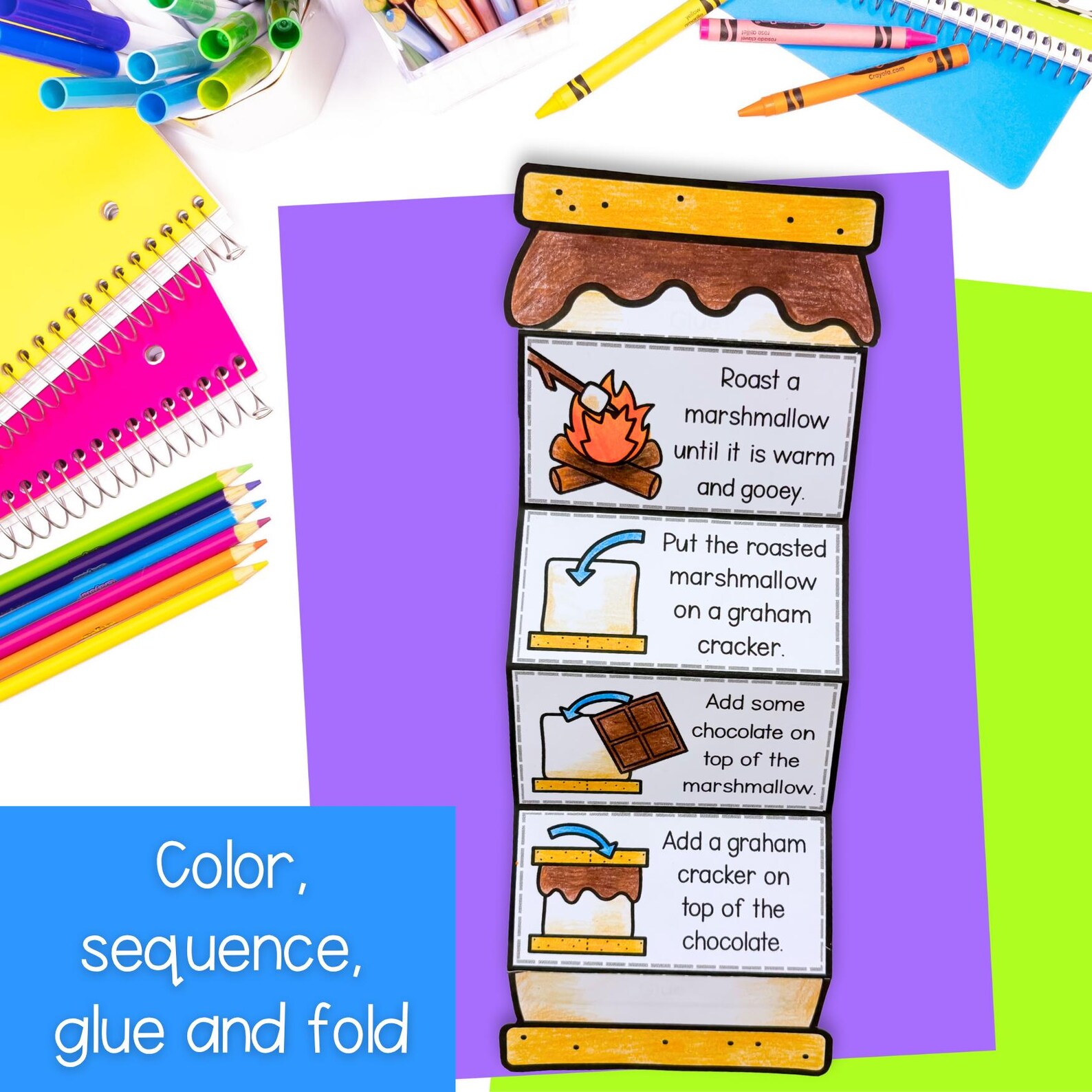 How to Make S'mores Sequencing Craft Activity PDF Digital Download for ...