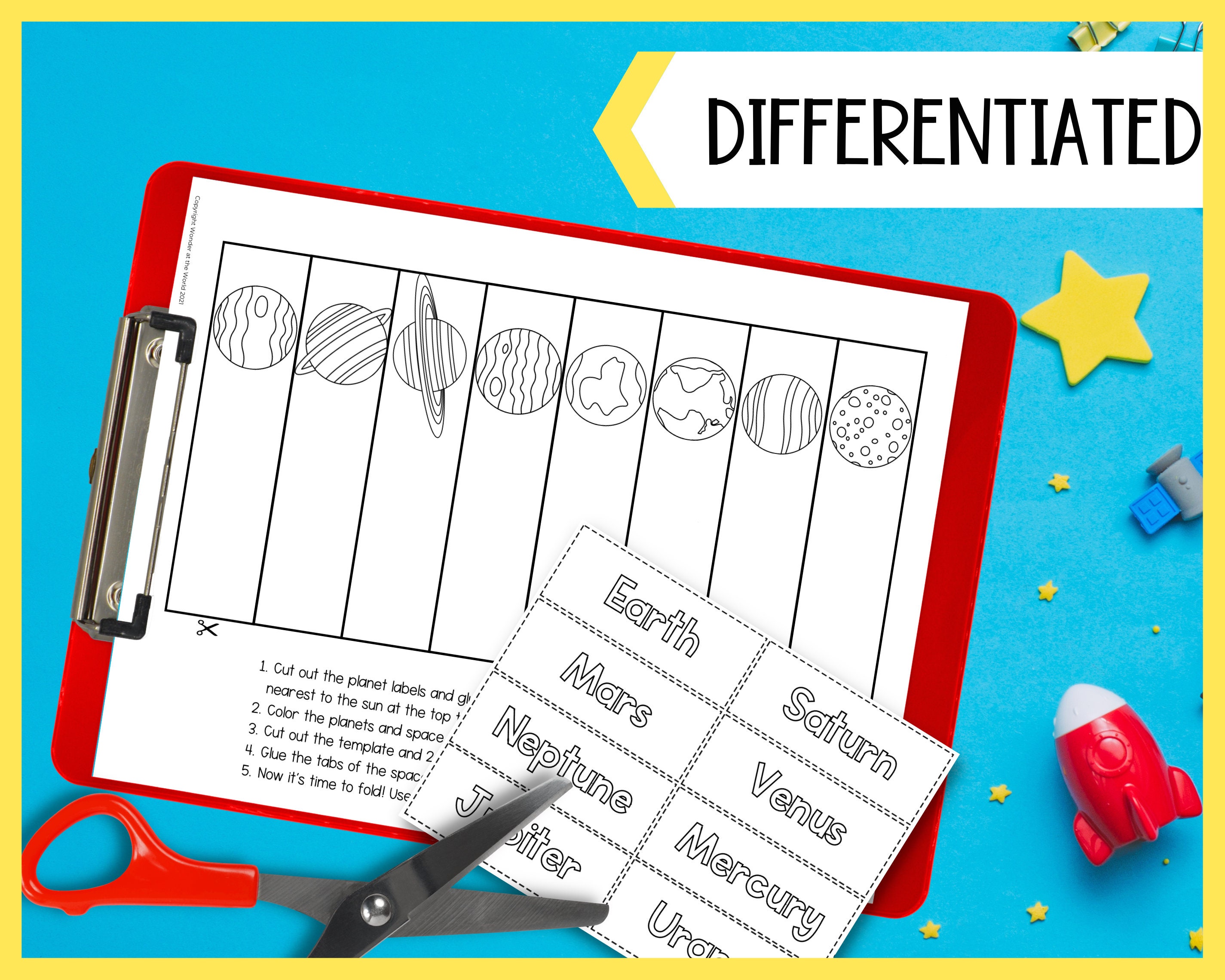 Solar System Planets Foldout Kids' Craft A4 and 11x8.5 - Etsy Australia