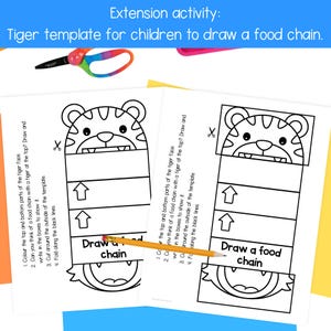 Food Chains Foldable Kids' Craft With Shark, Bear, Snake and Lion ...