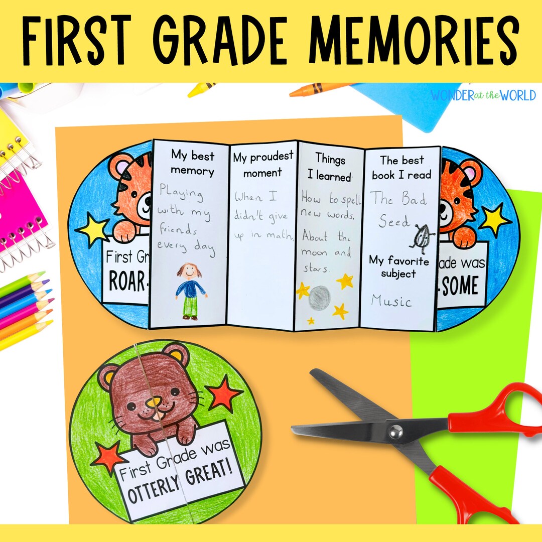 End of First Grade Memories Foldable Activity for Last Day Week of ...