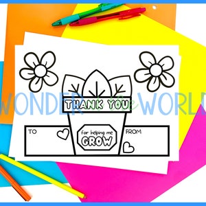 Thank You for Helping Me Grow Card Craft for Kids Flower Pot Card ...