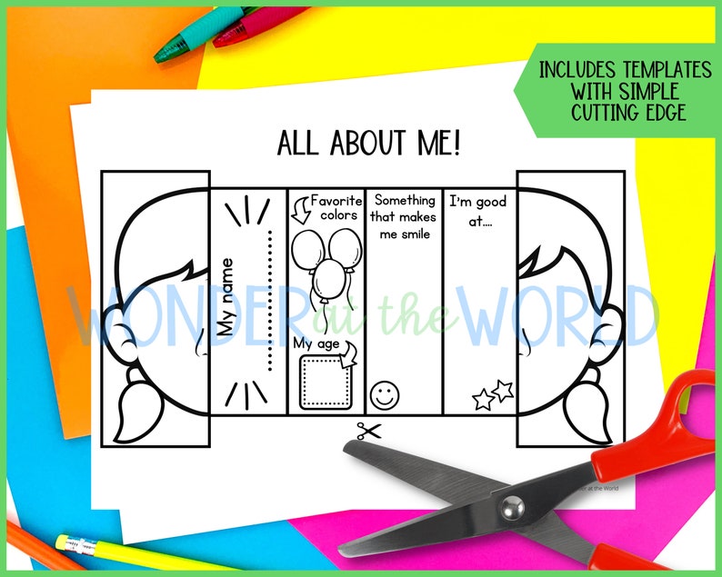 Todo sobre mí regreso a la escuela actividad plegable artesanía ...