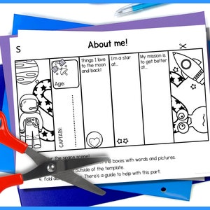 Space All About Me Class Back to School Foldable Printable Activity ...