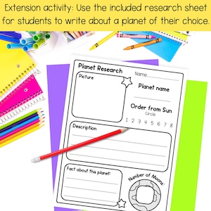 Solar System Planets Space Foldout Kids' Craft | A4 and 11x8.5 Inch | Digital Download | Science ...