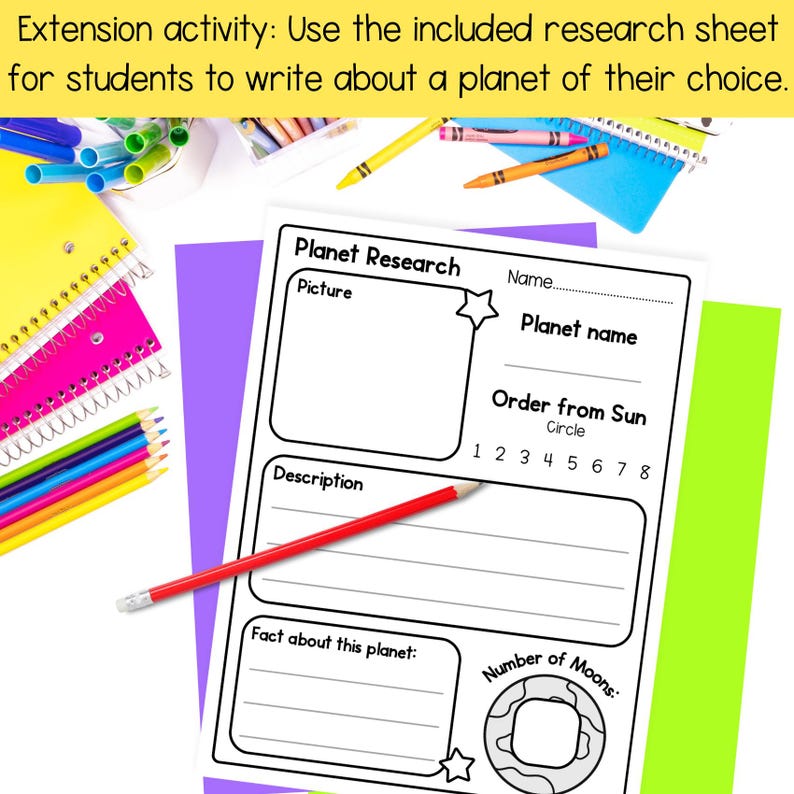 Solar System Planets Space Foldout Kids' Craft | A4 and 11x8.5 Inch ...