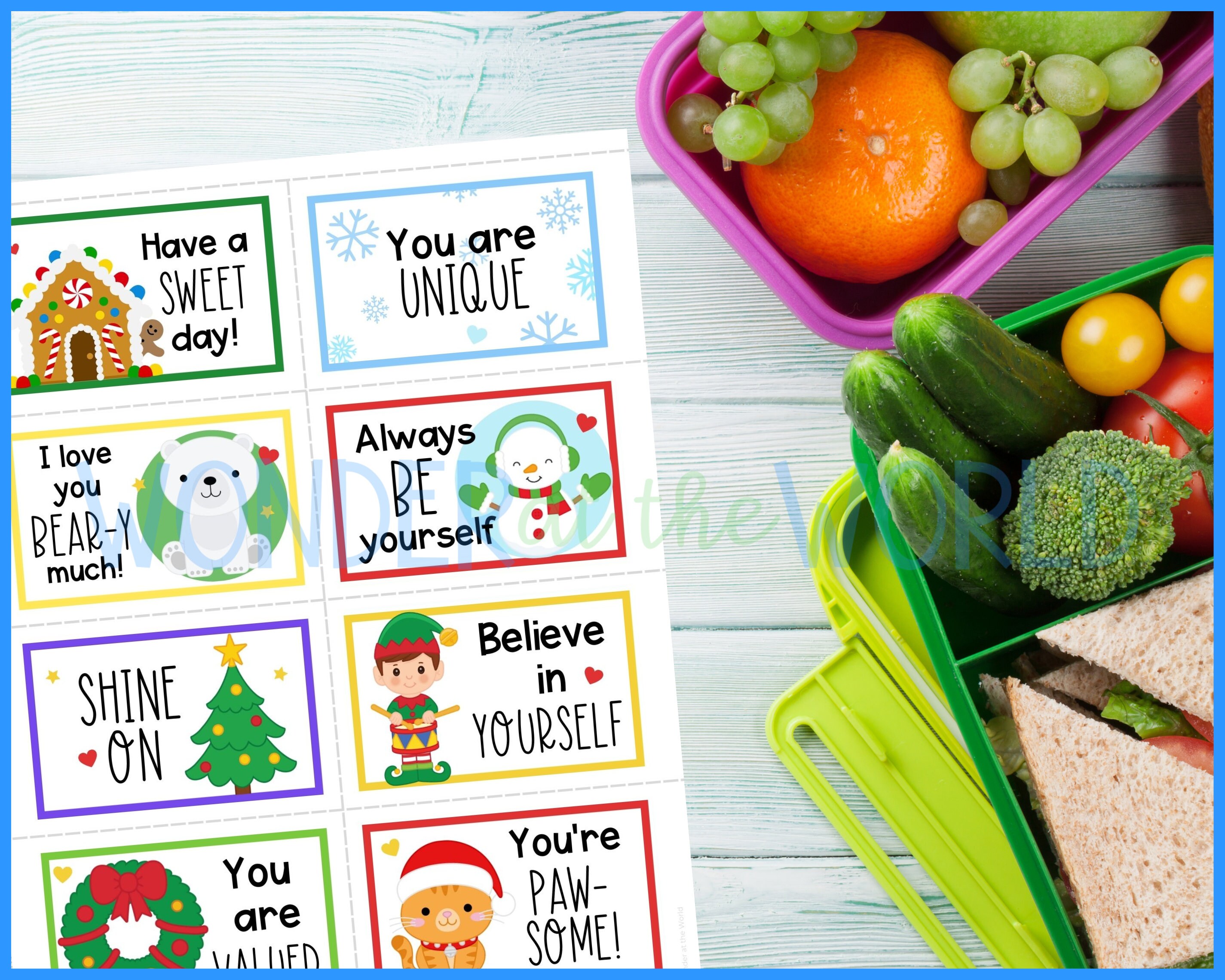 96 Printable Lunch Box Notes for Spring, Summer, Fall Autumn, Winter ...