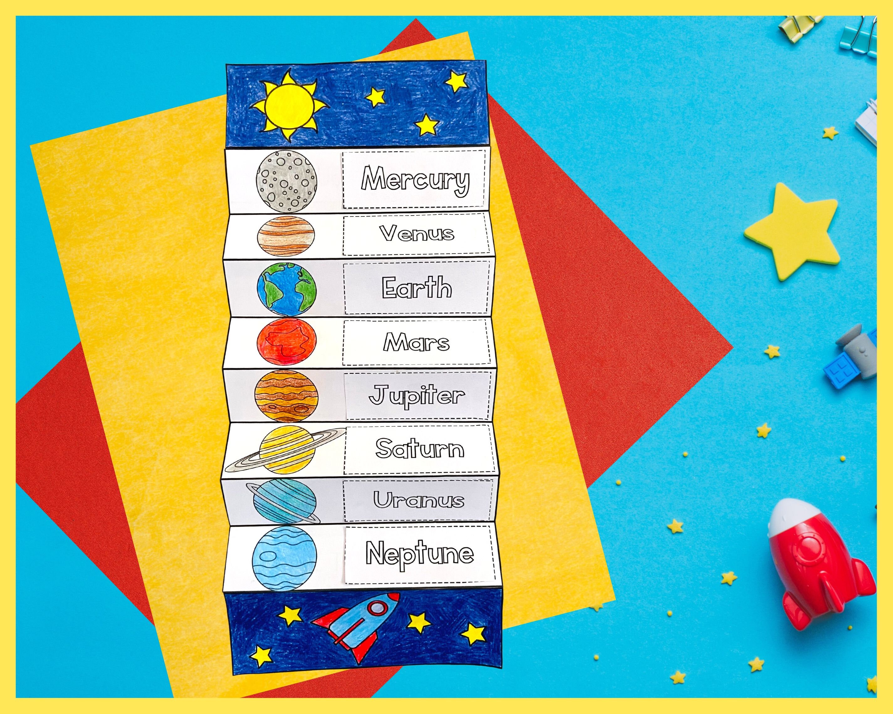 Solar System Planets Foldout Kids' Craft A4 and 11x8.5 - Etsy Australia