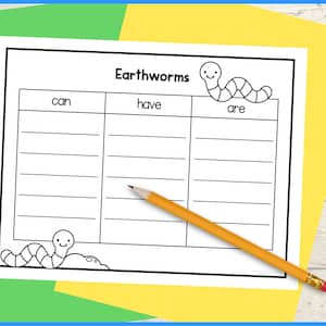 Earthworm Life Cycle Sequence and Fold Science Craft Activity | 11x8.5 ...