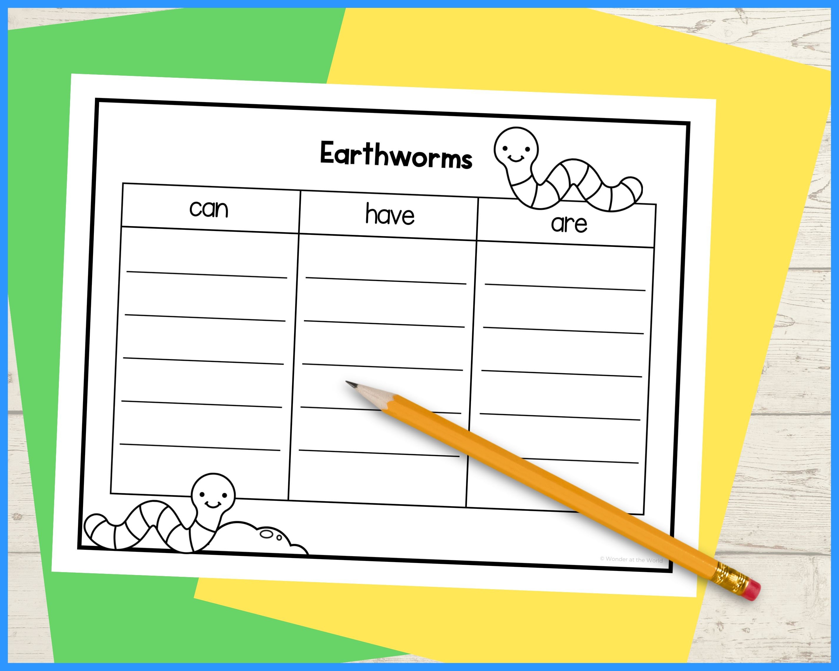 Earthworm Life Cycle Sequence and Fold Science Craft Activity | 11x8.5 ...