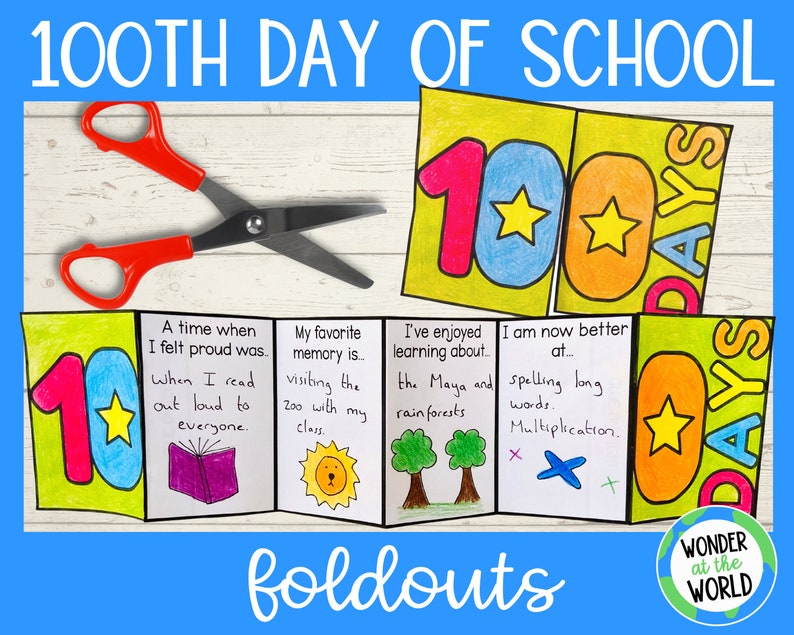 100 Days of School Foldable Activity Printable Activity Digital ...