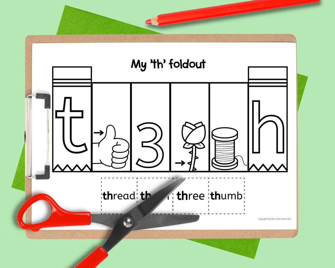 Consonant Digraphs Foldable Matching Activity A4 and 11x8.5 - Etsy