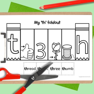 Consonant Digraphs Foldable Matching Activity A4 and 11x8.5 - Etsy