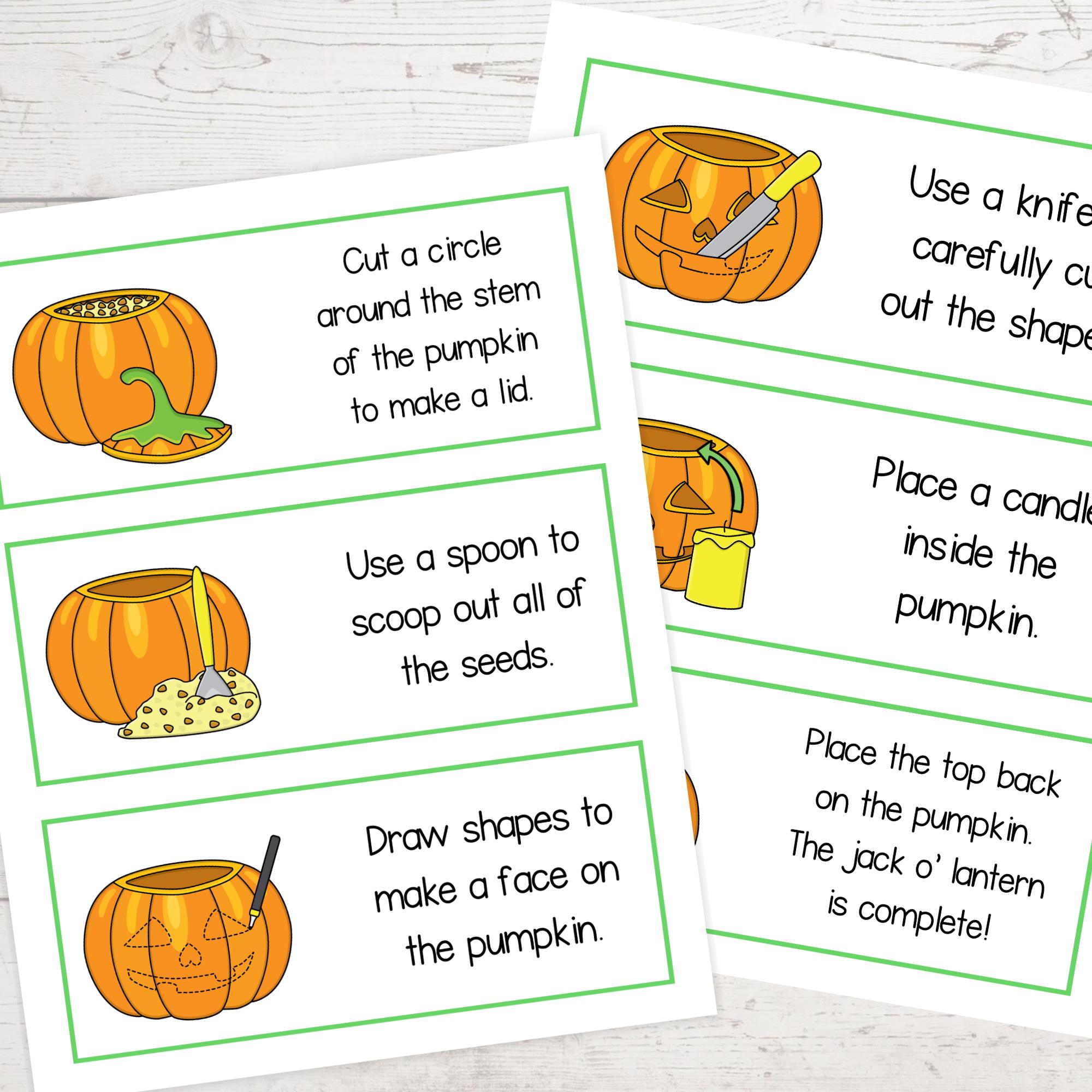 How to Carve a Pumpkin Make a Jack O'lantern Foldout Sequencing ...
