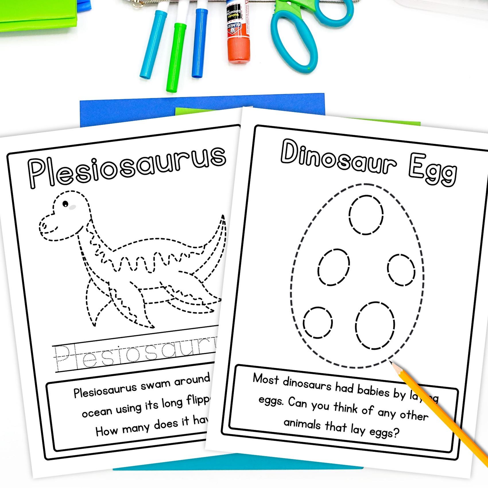 Dinosaur Tracing Activity for Kids, Printable Writing Practice Sheets ...