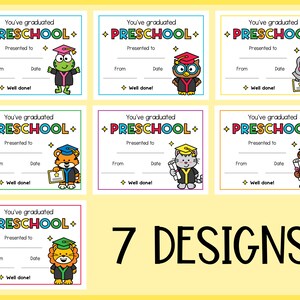 Preschool Graduation Certificates Editable PDF | End of Year Awards for ...