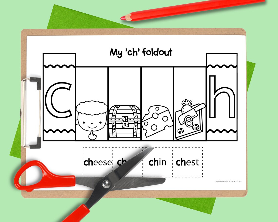 Consonant Digraphs Foldable Matching Activity A4 and 11x8.5 - Etsy