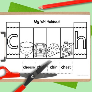 Consonant Digraphs Foldable Matching Activity A4 and 11x8.5 - Etsy