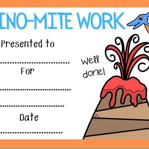 10 Dinosaur Classroom Reward Certificates for Kids Digital - Etsy