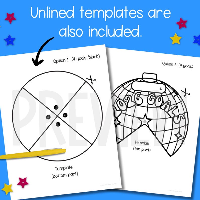 New Year 2026 Disco Ball Goal Setting Writing Kids Craft Activity ...