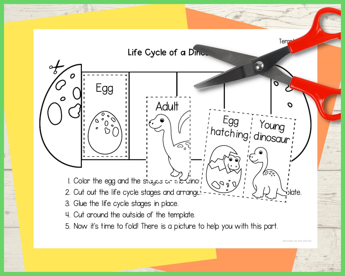 Life Cycle of a Dinosaur Foldable Activity for Kids Dinosaur Printable ...