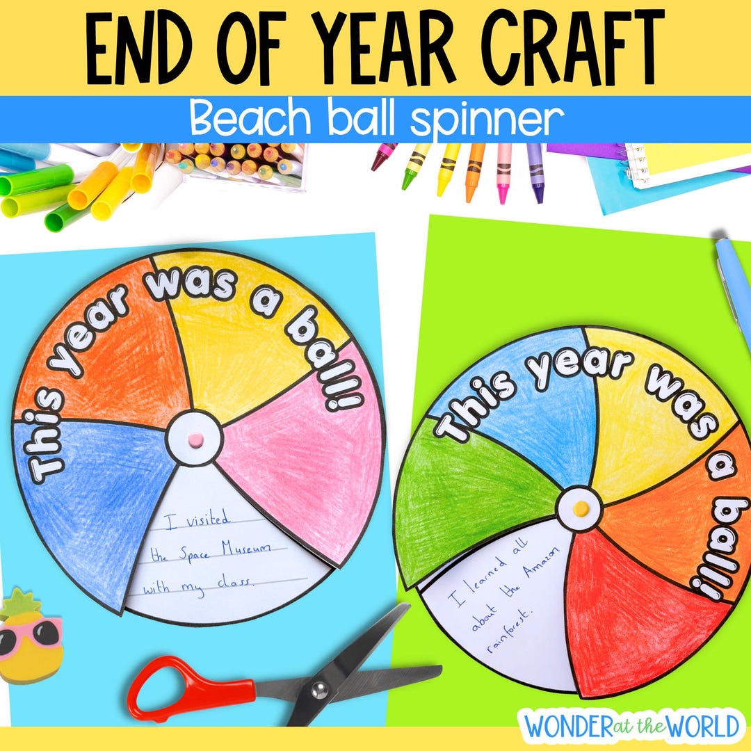 Beach Ball Craft Color and Write End of School Year Writing Summer ...