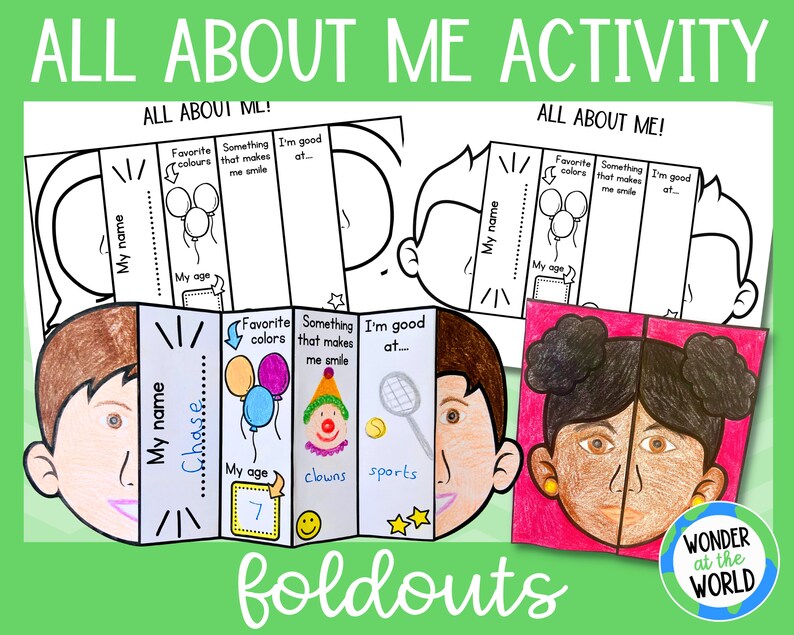 Todo sobre mí: actividad plegable para la vuelta al cole, manualidad ...