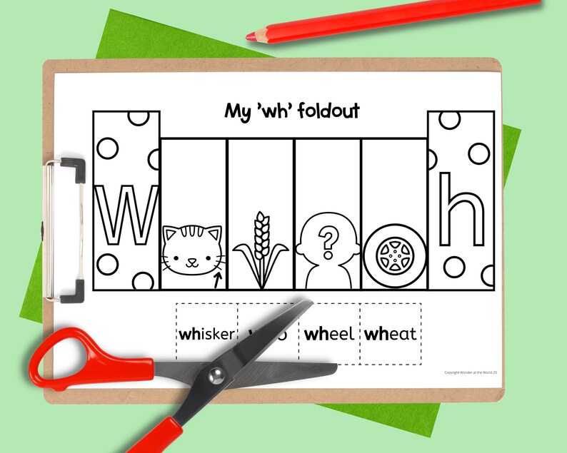 Consonant Digraphs Foldable Matching Activity A4 and 11x8.5 - Etsy