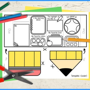 All About Me Back to School Foldable Pencil Craft Activity for First ...