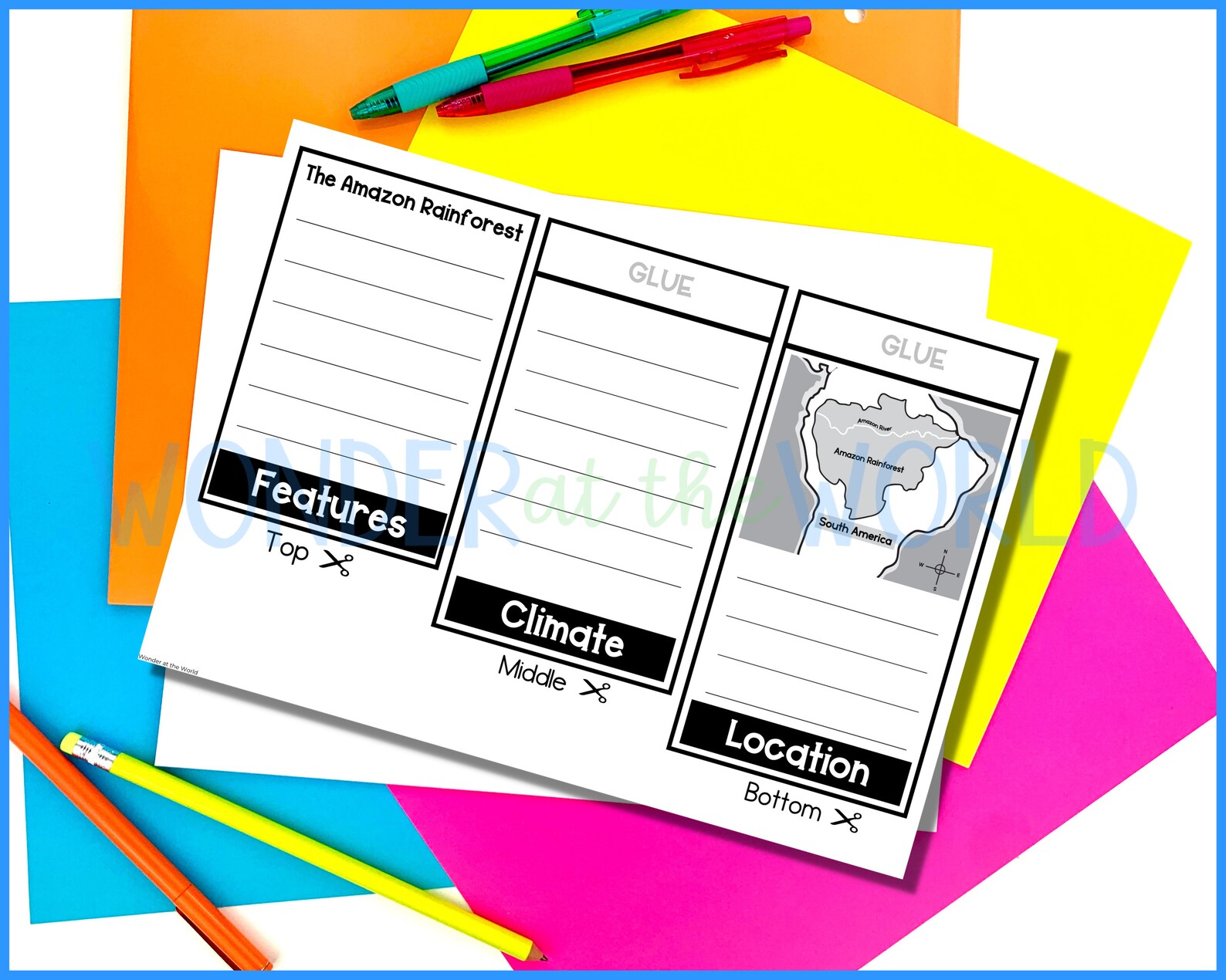 Amazon Lapbook Foldable Printable Templates Digital Download Kids ...