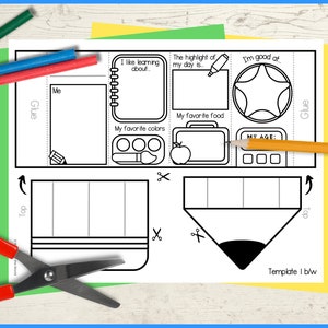 All About Me Back to School Foldable Pencil Craft Activity for First ...