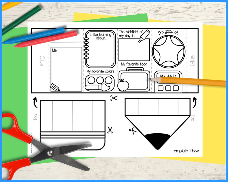 All About Me Back to School Foldable Pencil Craft Activity for First ...