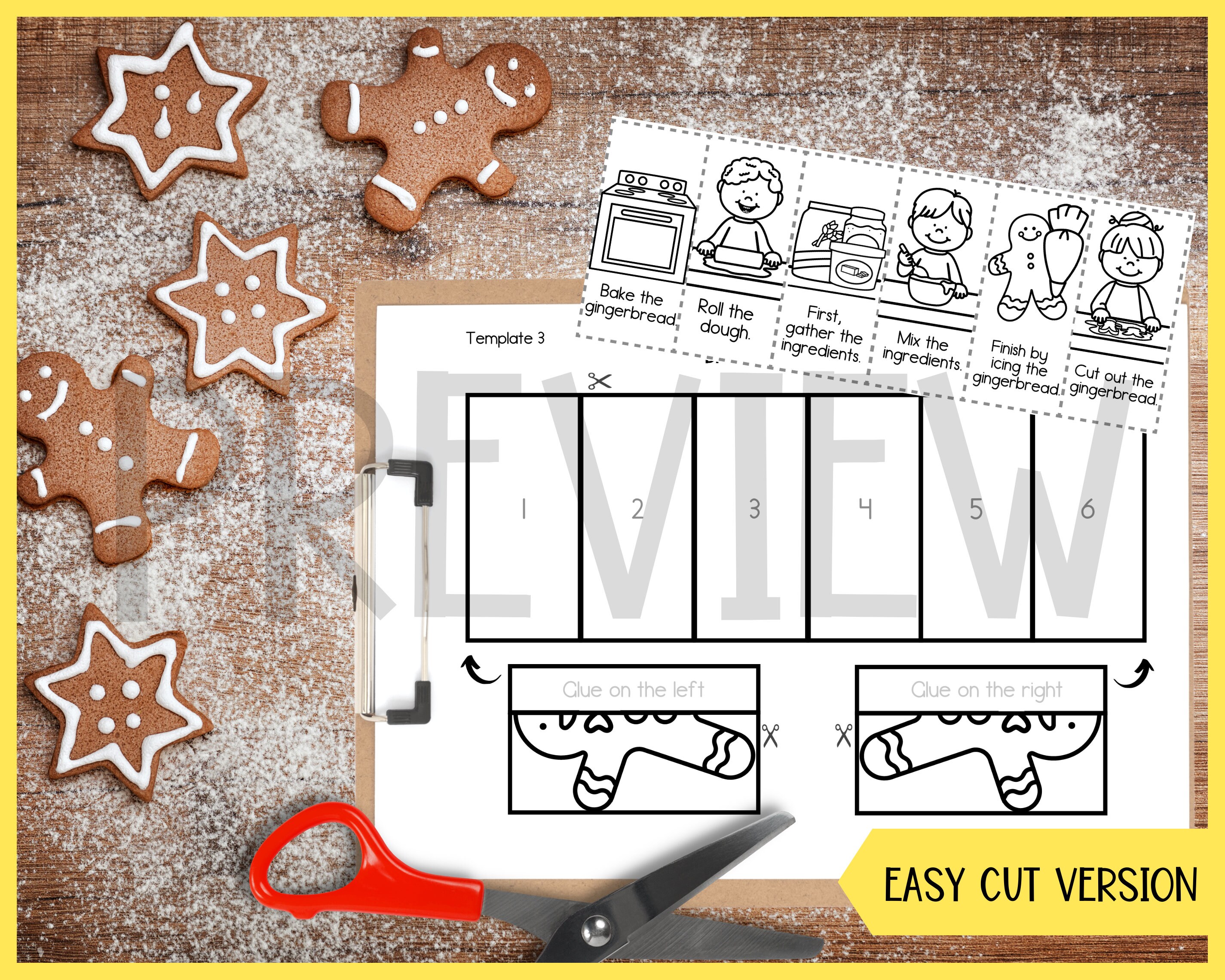 Making Gingerbread Sequencing Instructions Foldout Activity | 11x8.5 ...