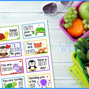 24 Printable Animal Lunch Box Notes for Kids | Printable Digital ...