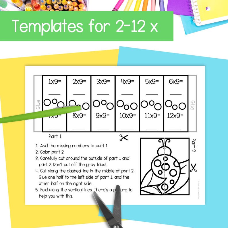 Ladybug Spring Multiplication Math Fact Practice Activity 2-12 Times ...