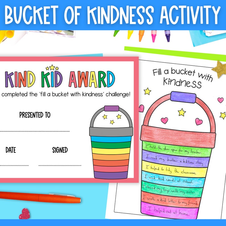Kindness Activity for Kids | Fill a Bucket With Kindness | UK and US ...