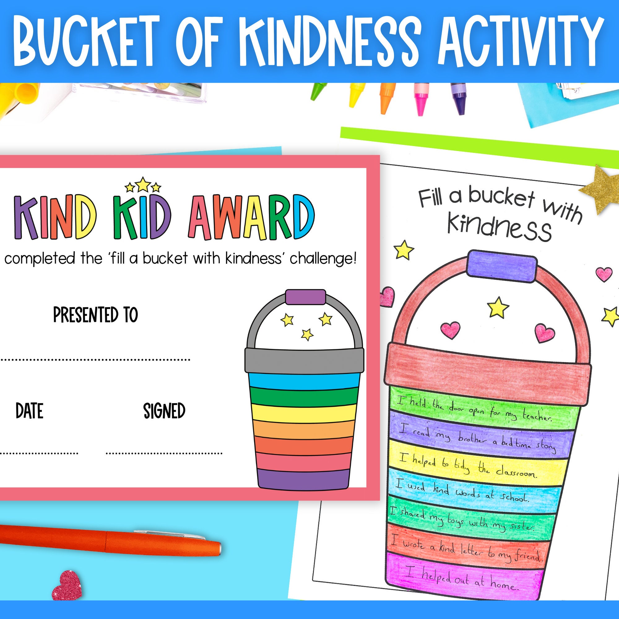 Kindness Activity for Kids Fill a Bucket With Kindness UK and US ...
