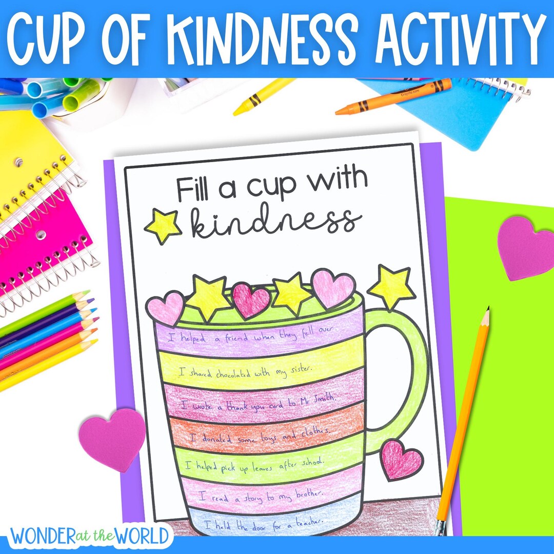 Fill a Cup With Kindness Kids' Activity SEL Challenge PDF - Etsy