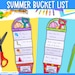 Summer Bucket List Template for Kids Foldout Writing Craft Activity ...