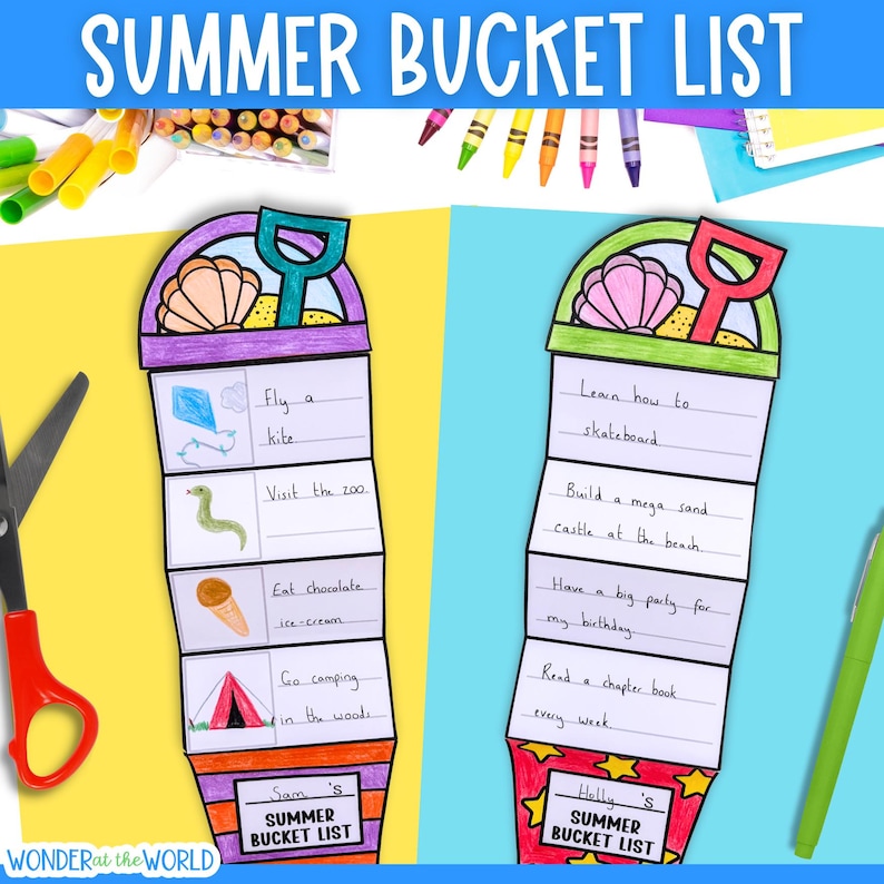 Summer Bucket List Template for Kids Foldout Writing Craft Activity ...