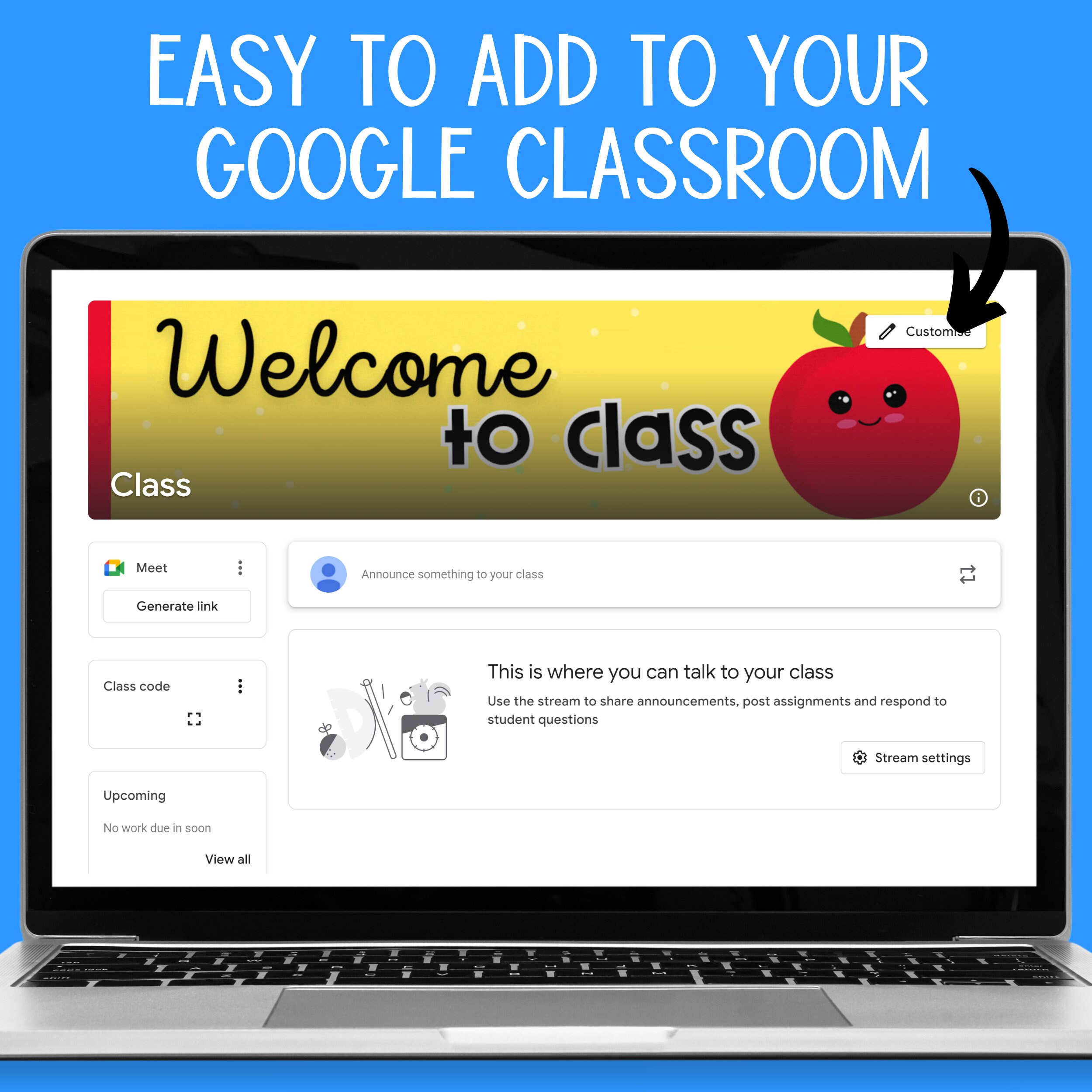 Animated Google Classroom Headers Back to School Apple Theme for Online ...